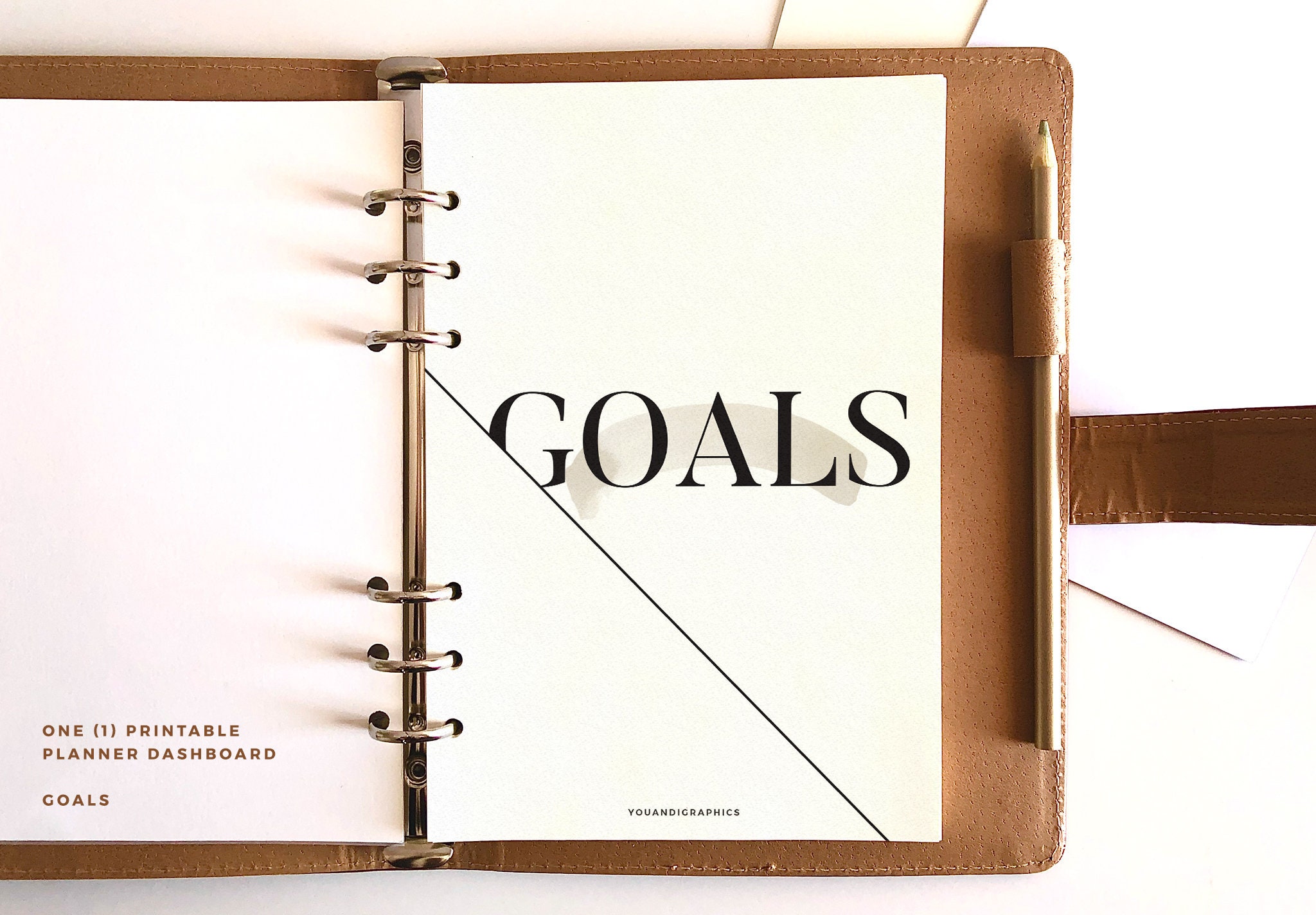 Single Printable Planner Dashboard GOALS Divider. Ideal as Planner ...