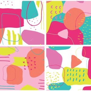 Digital Paper, Printable Paper, Abstract Shapes, Colorful Pattern ...