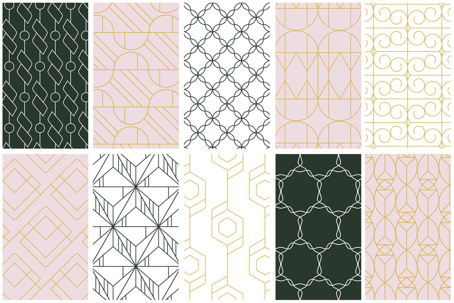 Simple Monoline Patterns Backgrounds Digital Papers | Etsy