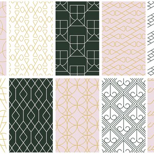 Simple Monoline Patterns, Backgrounds, Digital Papers, Scrapbook Paper ...