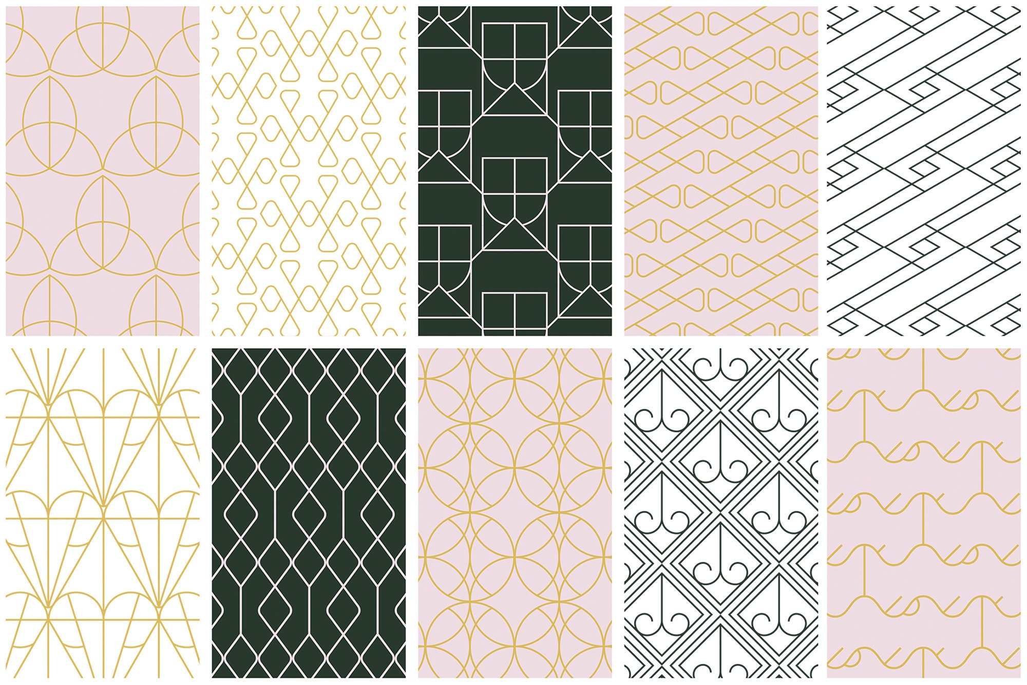 Simple Monoline Patterns Backgrounds Digital Papers | Etsy