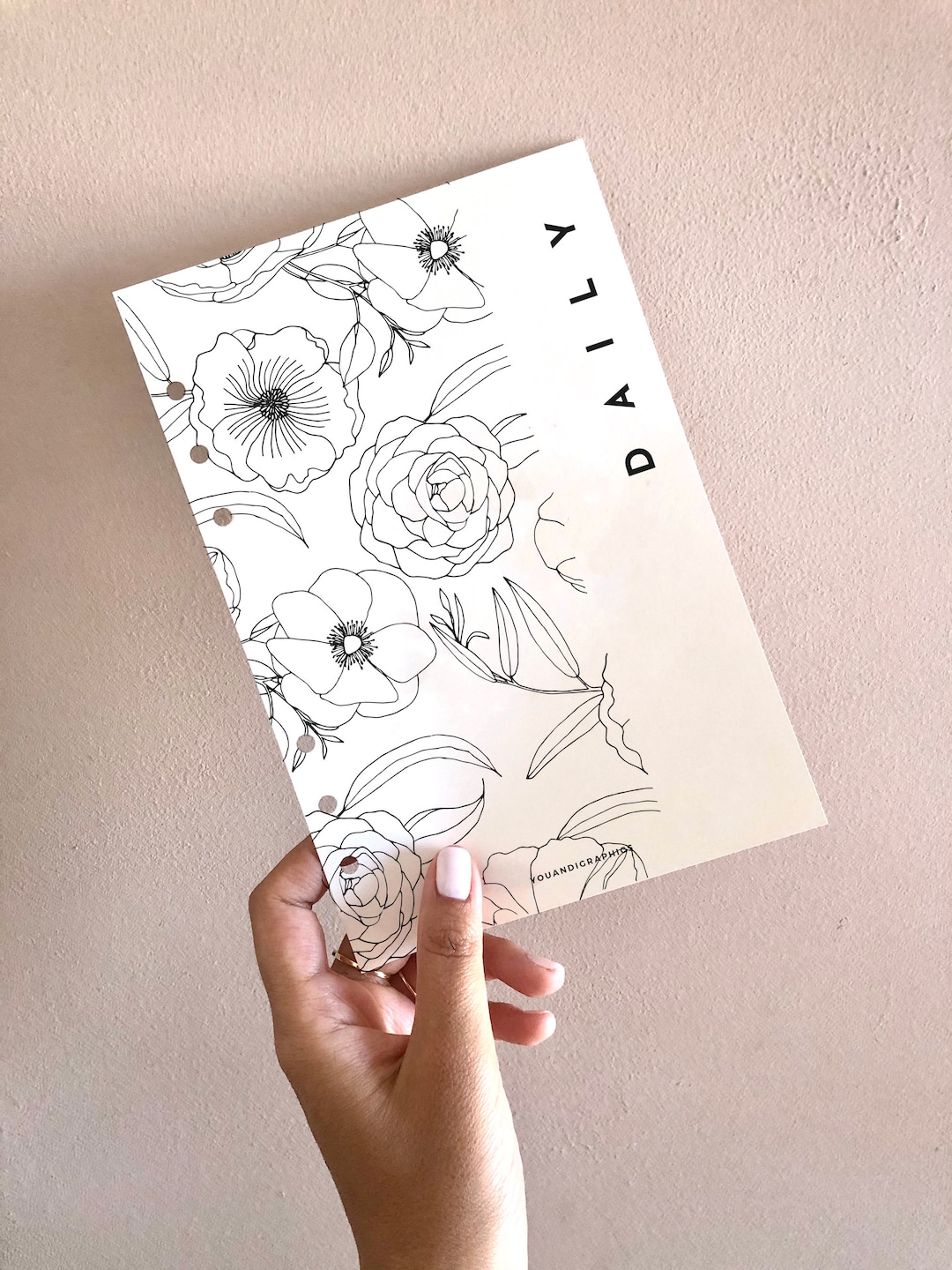 Single Printable Planner Dashboard DAILY Divider With Floral Designs ...