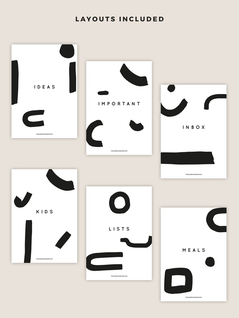 Bold Shapes Printable Planner Dashboards Inserts Modern | Etsy