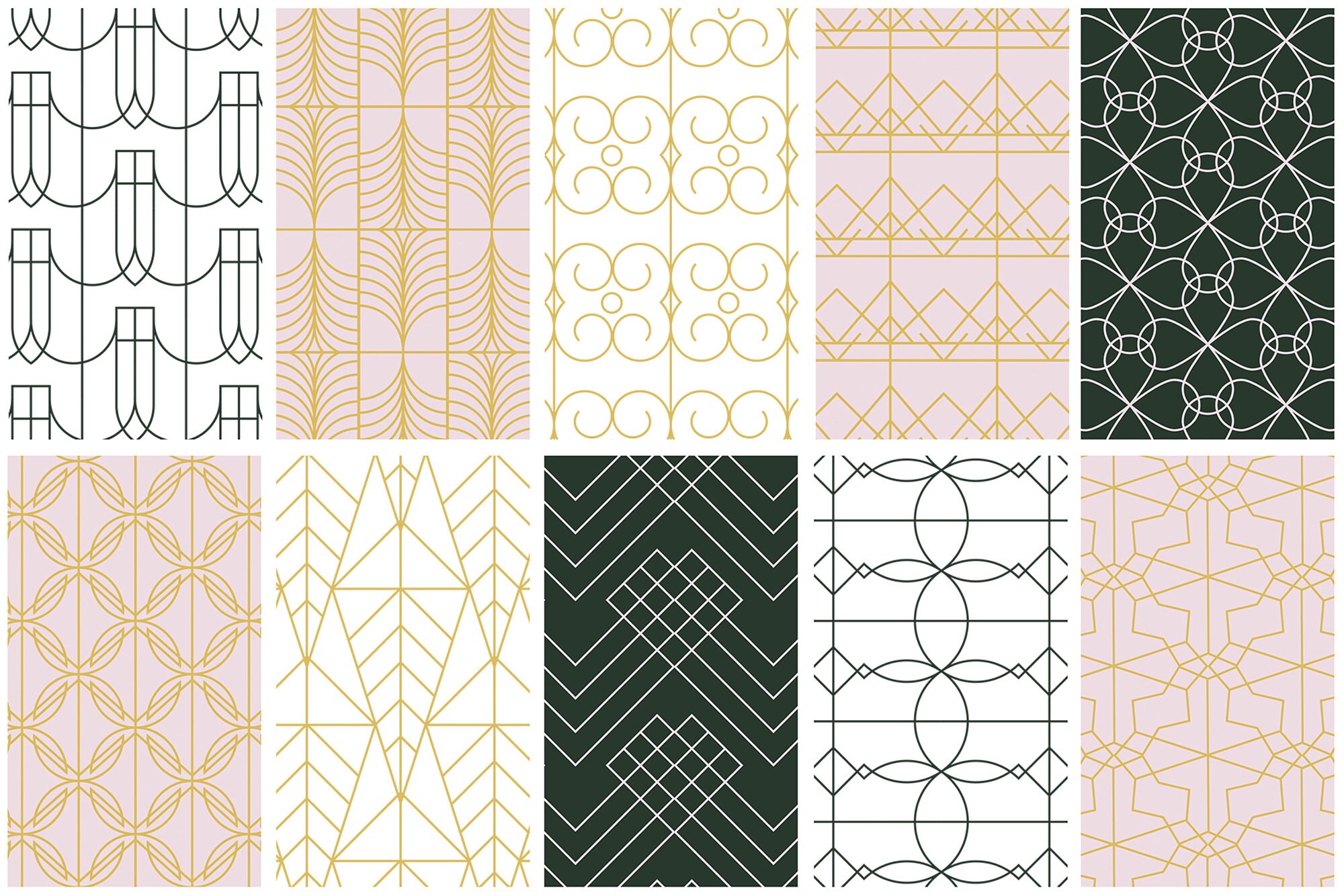 Simple Monoline Patterns Backgrounds Digital Papers | Etsy