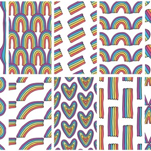 Rainbow Pattern Backgrounds, Rainbow Colors, Digital Paper, Printable ...