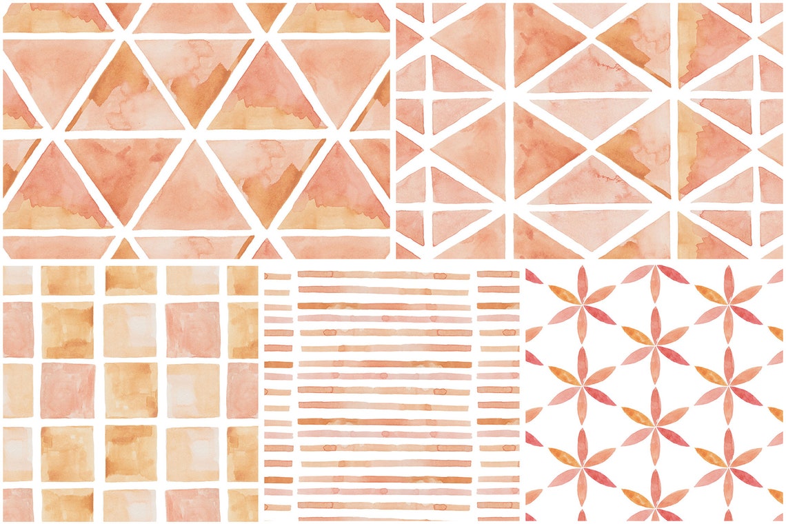 Watercolor Sunset Digital Papers Planner Printables - Etsy