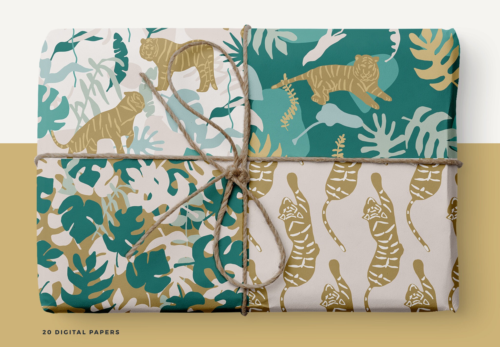 Tropical Tiger Jungle Theme Printable Papers Digital - Etsy