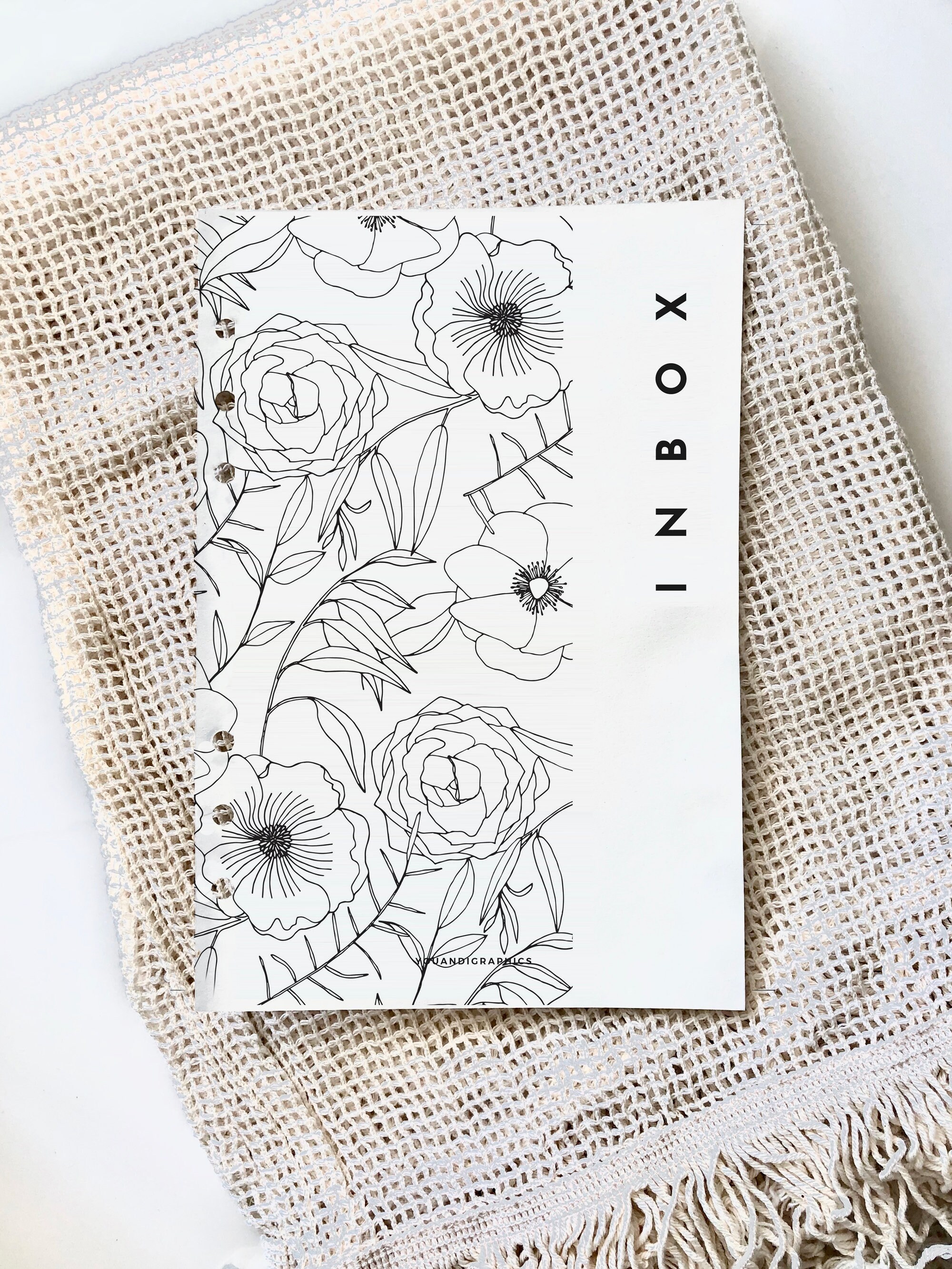 Single Printable Planner Dashboard INBOX Divider With Hand Drawn Floral ...