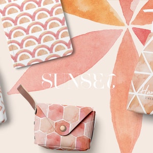 Watercolor Sunset Digital Papers, Planner Printables, Hand-painted ...