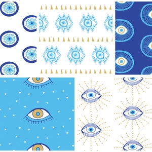 Evil Eye Backgrounds, Eyes Pattern, Hand-drawn, Digital Paper ...