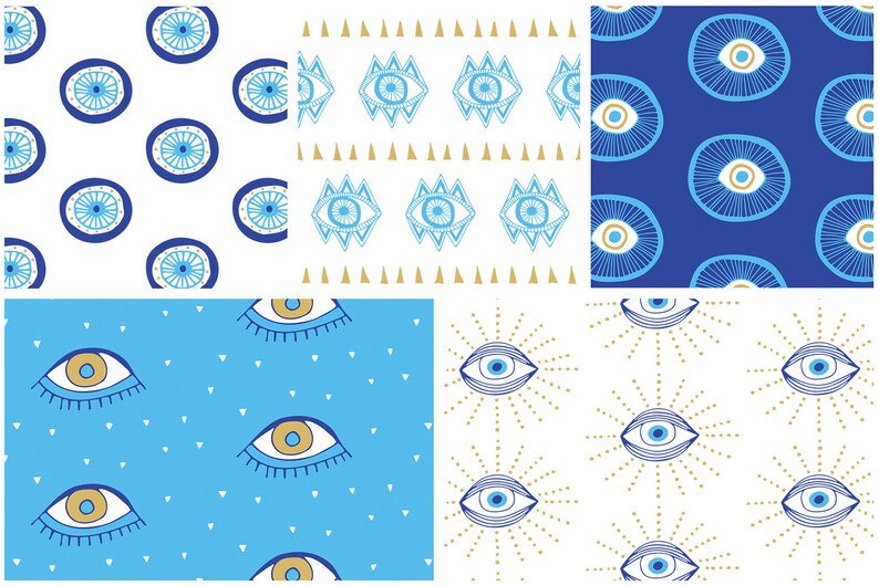 Evil Eye Backgrounds Eyes Pattern Hand-drawn Digital Paper - Etsy