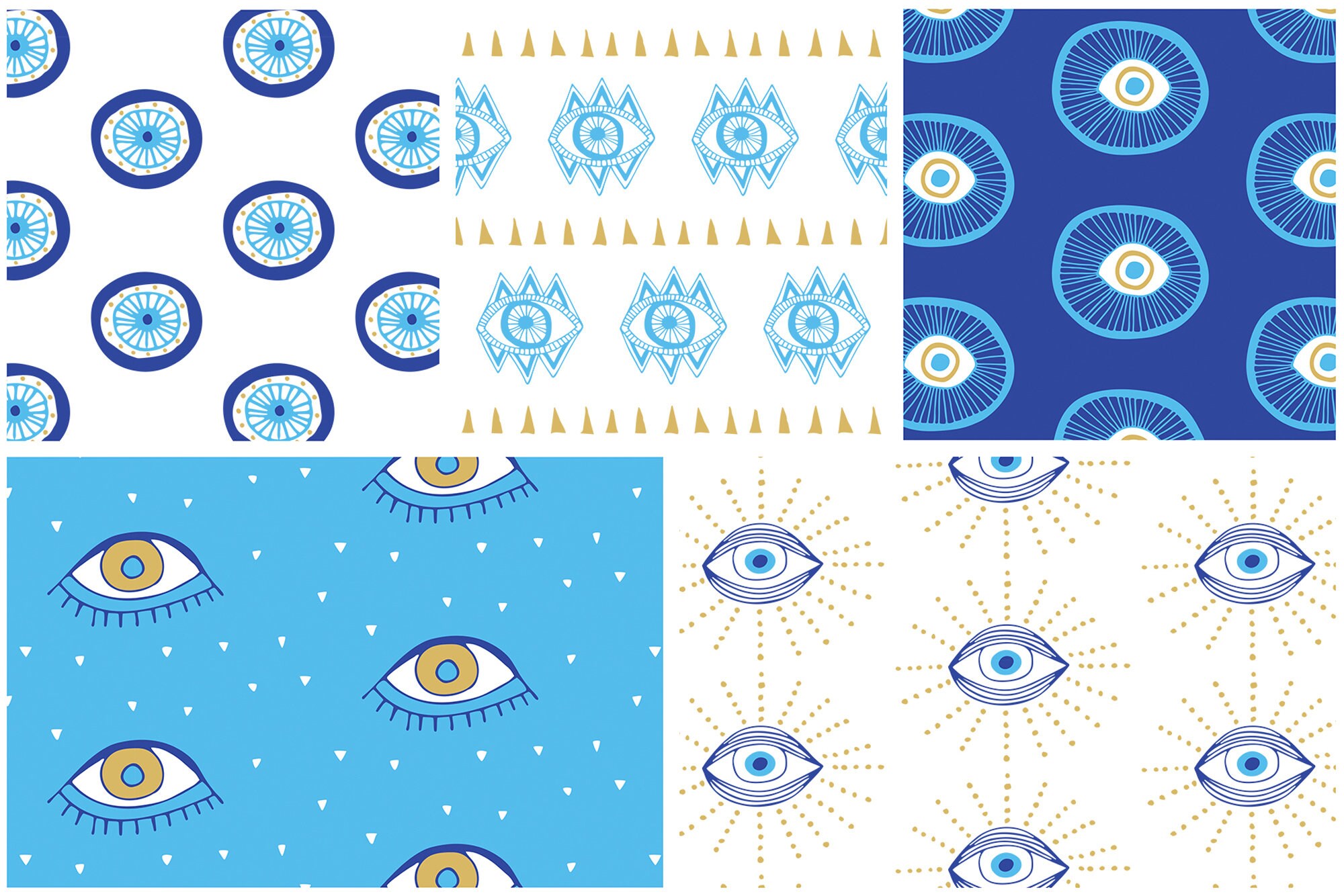 Evil Eye Backgrounds Eyes Pattern Hand-drawn Digital Paper - Etsy