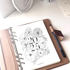2025 Printable Planner Dashboard With Flowers, New Year Inserts, 8 ...