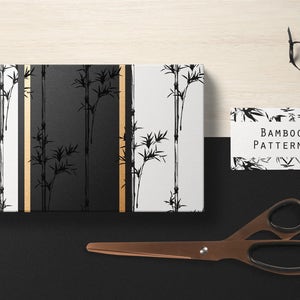 Bamboo Patterns, Digital Paper, Clipart, Handdrawn, Scrapbook Paper ...