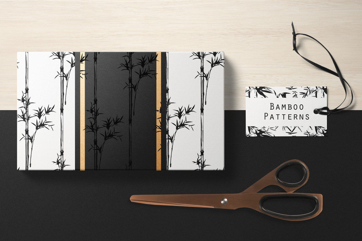 Bamboo Patterns, Digital Paper, Clipart, Handdrawn, Scrapbook Paper ...