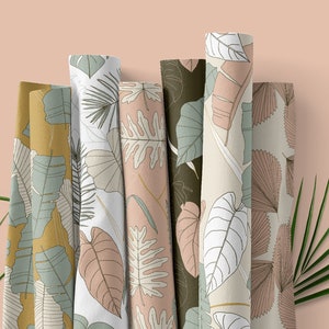 Tropical Leaves Prints. A Set of 20 Exotic Backgrounds. High Resolution ...
