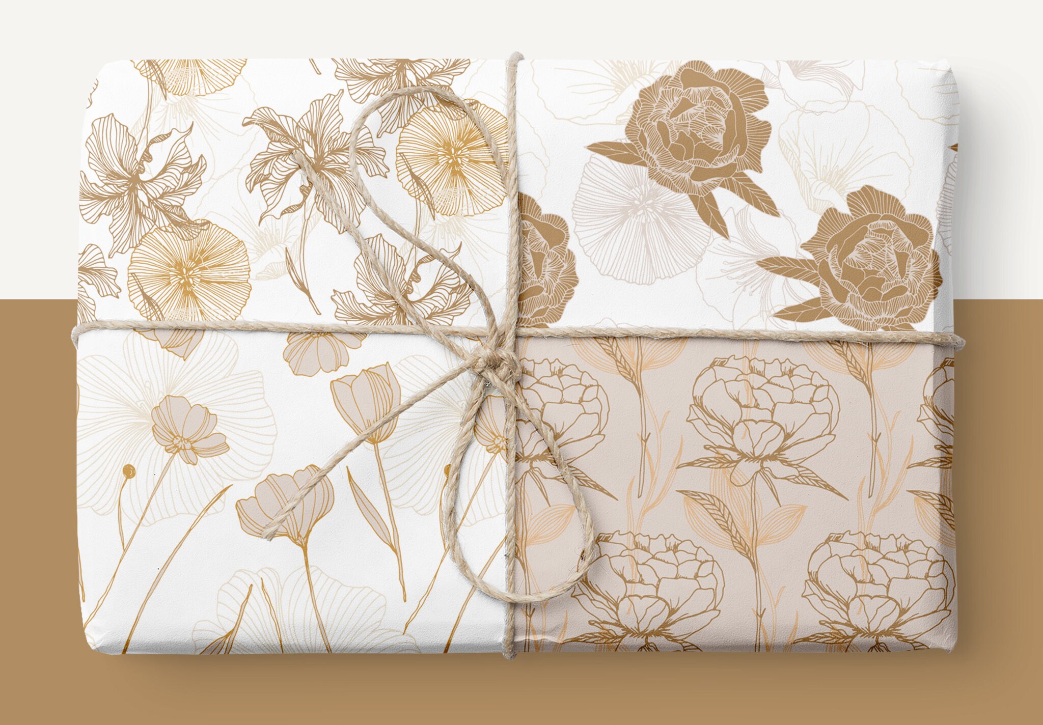 Elegant Floral Digital Paper, Hand-drawn Flower Patterns (digital ...