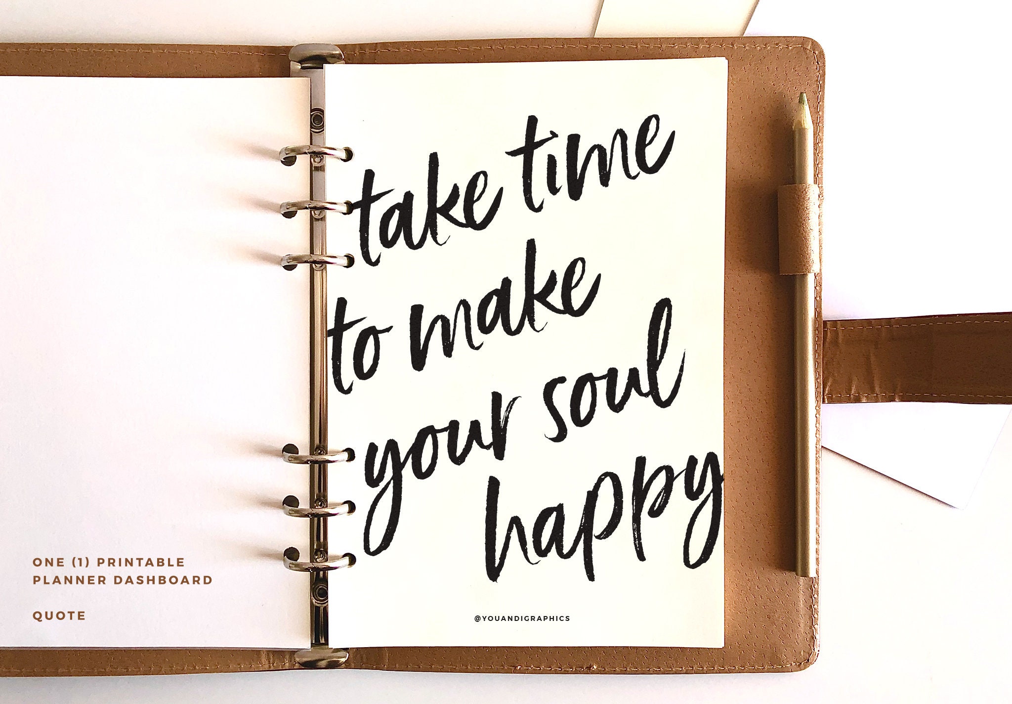 Inspirational Quote Planner Dashboard, Minimalist Printable (PDF) - Etsy