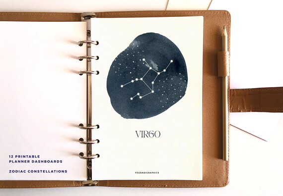 Zodiac Constellation Printable Planner Dashboards Star Signs - Etsy