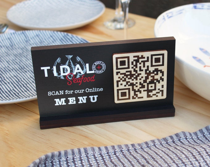 QR Code Menu, QR Code Menu Sign, Wooden Qr Cod Sign - Etsy