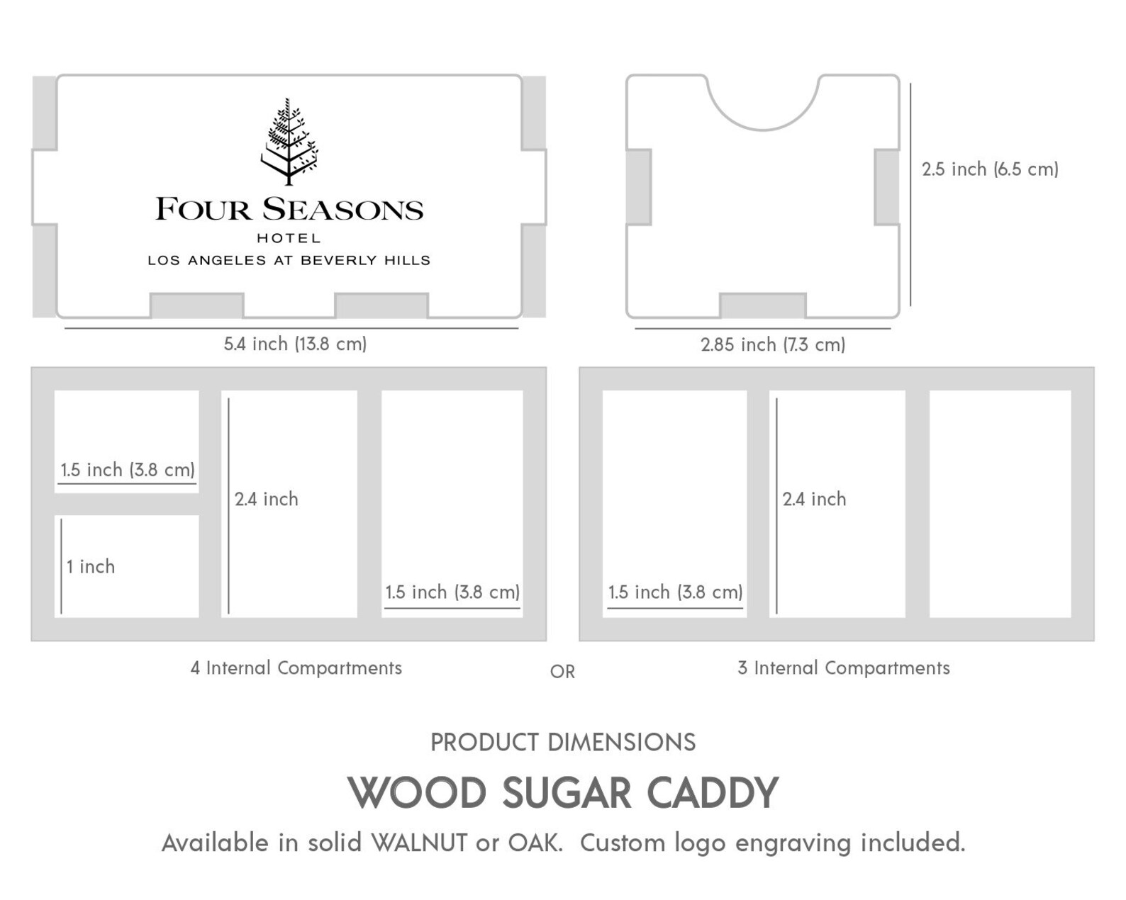 Sugar Caddy Wood Divided Sugar Packet Holder Customize Our Caddies With ...