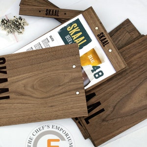 Menu Holder Rich, Beautiful Walnut Wood Menu Board Customized for Your ...