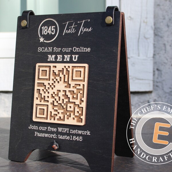 Wooden Table Sign Qr Code - Etsy