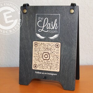Table Sign QR Code SCAN for MENU Custom Engraved Wooden Restaurant ...