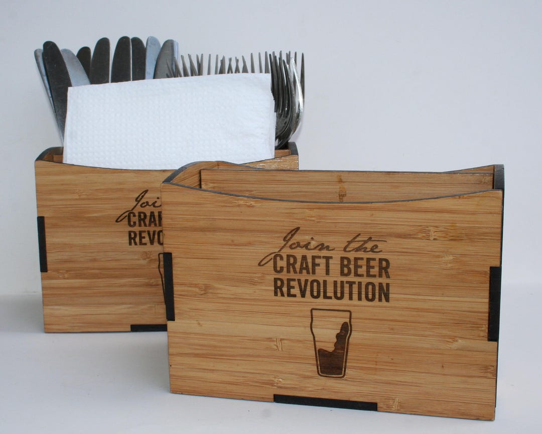 Wood Restaurant Table Caddy - Wooden Cutlery and Napkin Holder ...