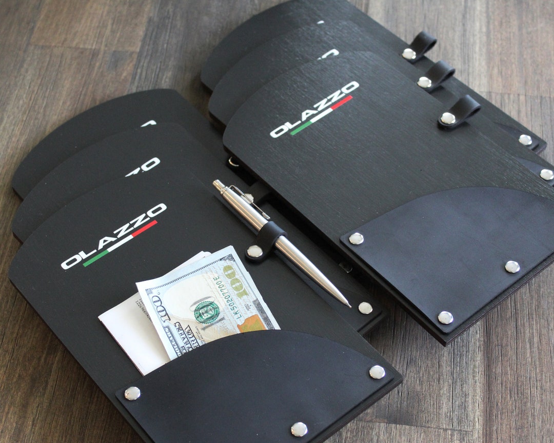 Check Presenter | Wood and Leather | Check Holder | Classy Restaurant ...