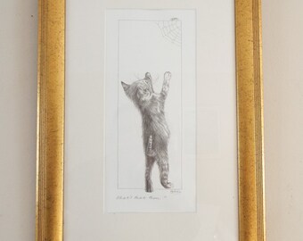 Vintage cat print | Etsy