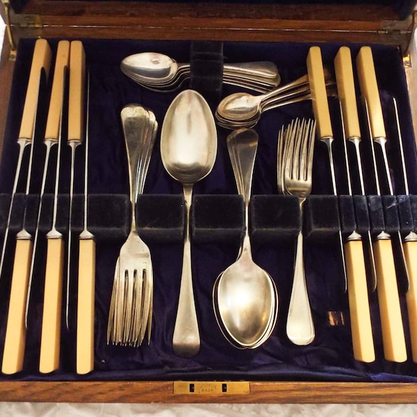 Antique Solid Silver Cutlery Set - Etsy