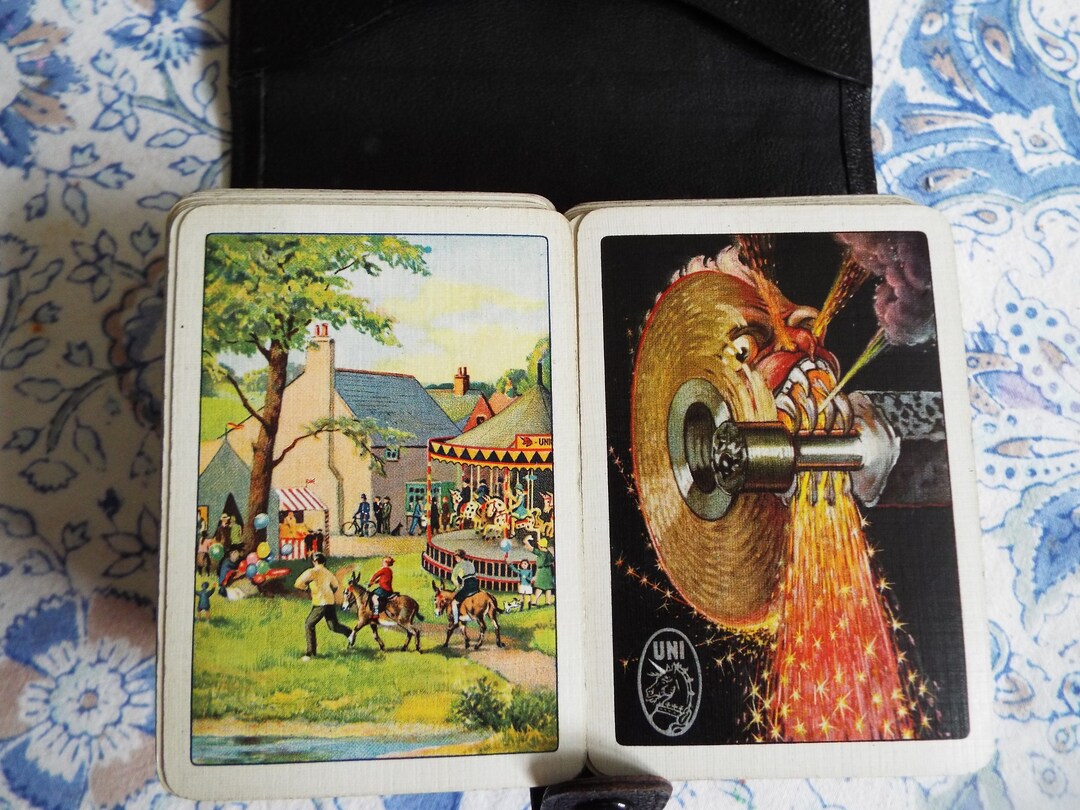2 Deck Antique Sets of 1920s / 1930s Playing Cards Country Fair Merry ...