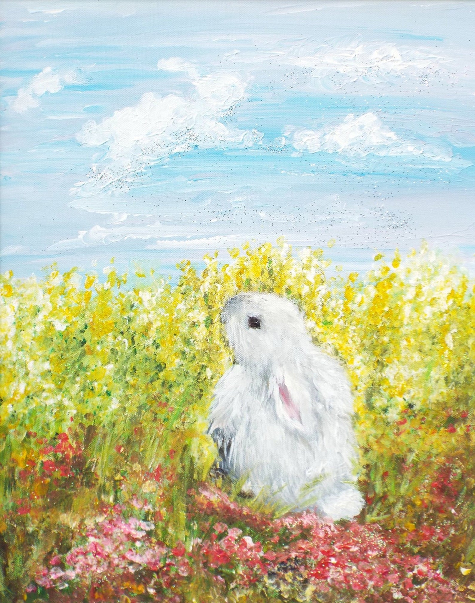 Rabbit Original oil Painting Wildlife Art Framed Original | Etsy