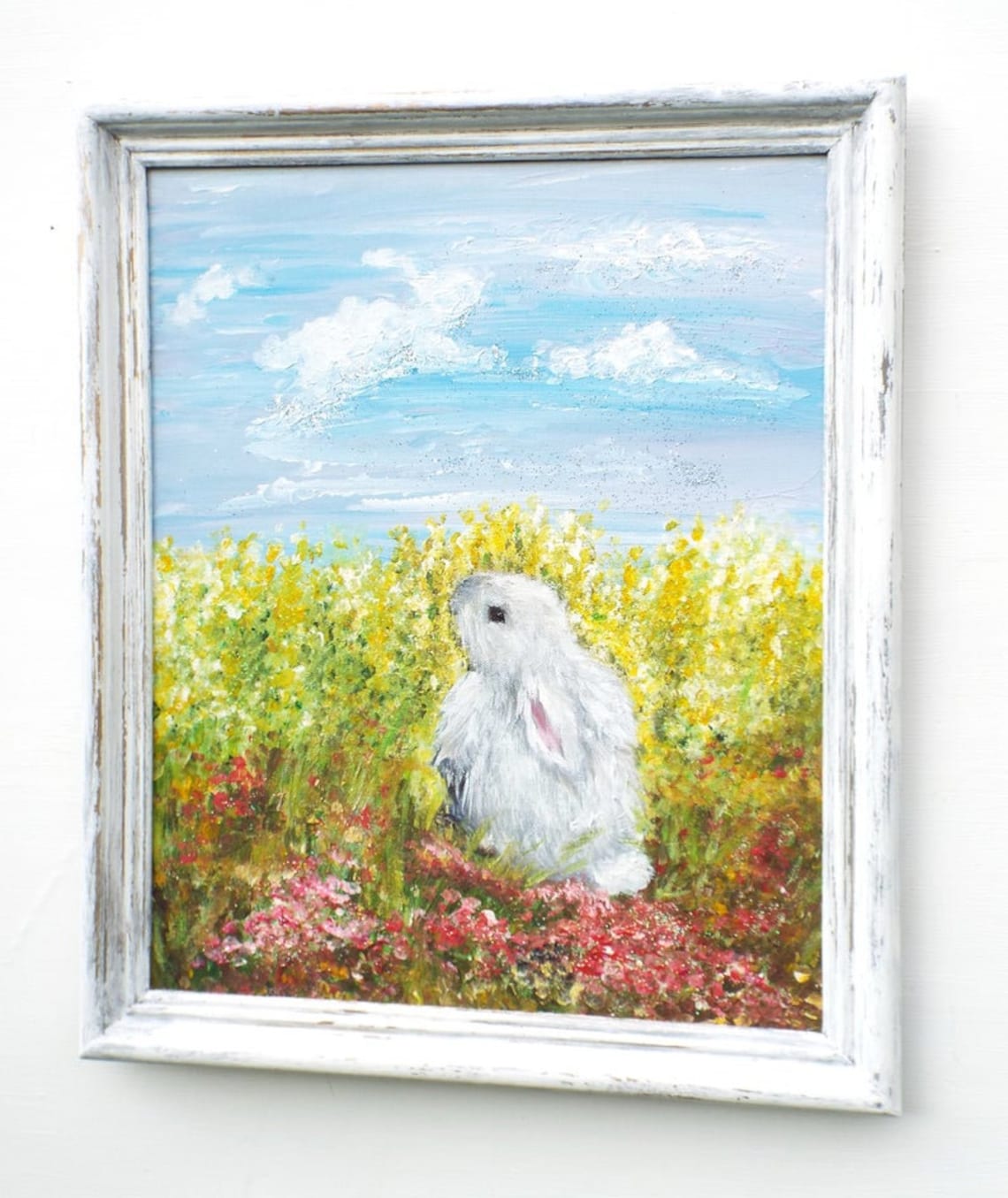 Rabbit Original oil Painting Wildlife Art Framed Original | Etsy