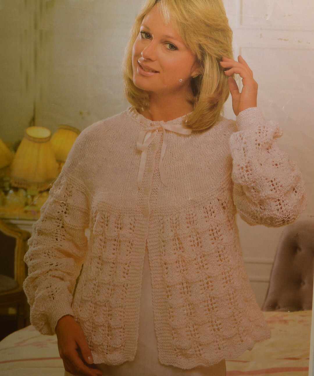 PDF Womens Bedjacket Vintage Knitting Pattern Bed Jacket Dressing ...