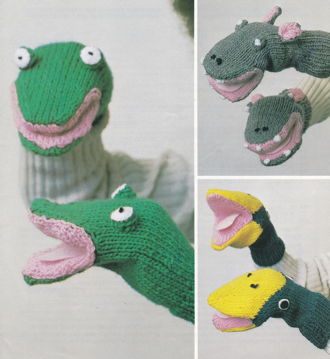 PDF Animal Mitts Mittens Pattern Vintage Knitting Pattern Pdf INSTANT ...