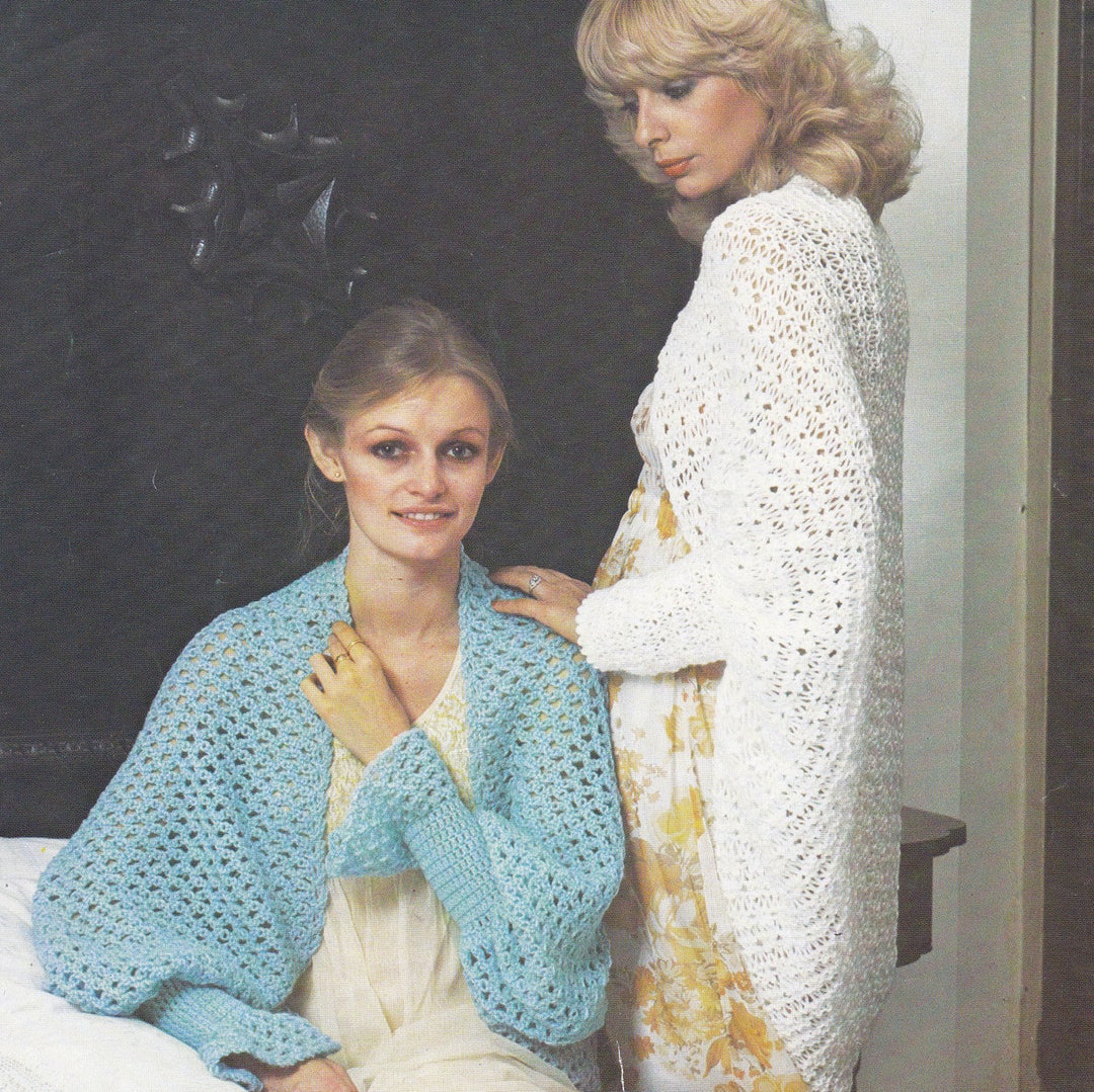 PDF Bedjacket Bed Wrap Vintage Knitting & Crochet Pattern Bed Jacket ...