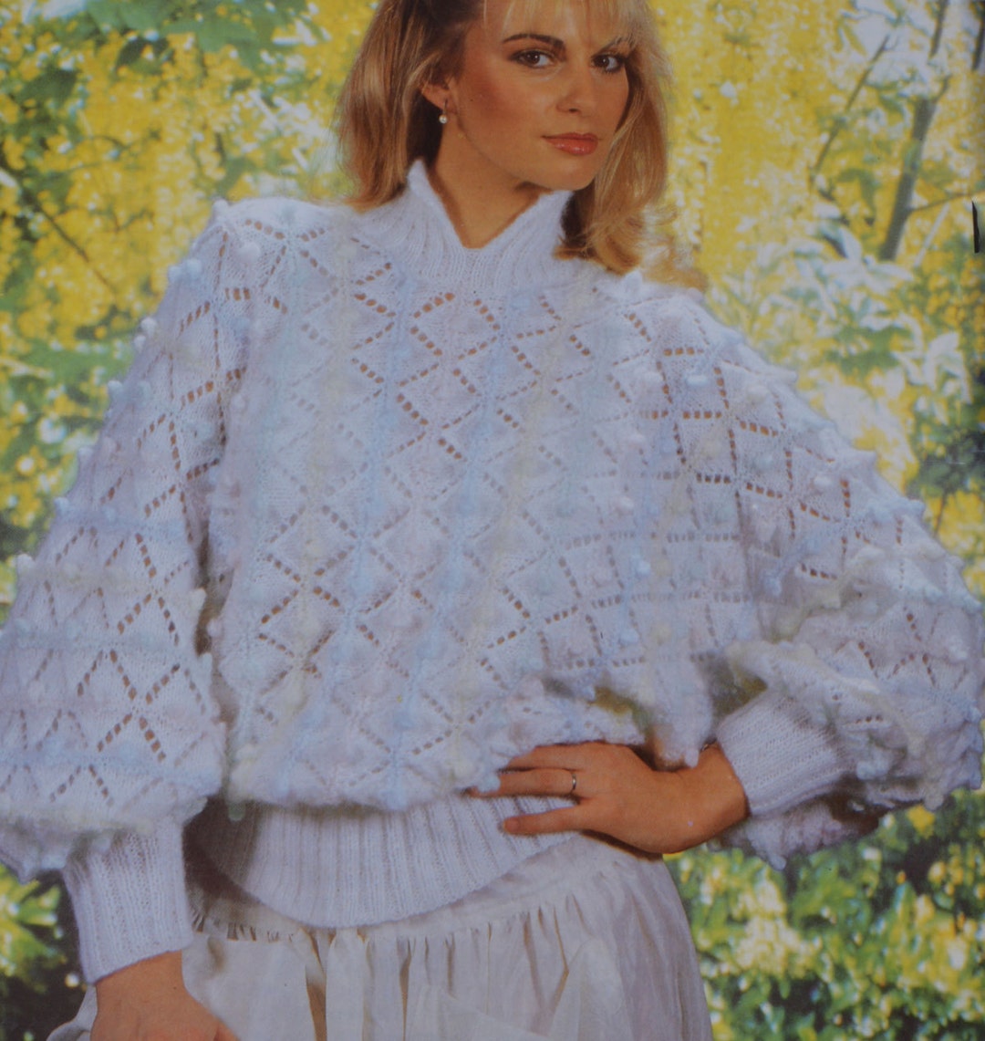 Womens Sideways Knit Sweater Jumper Vintage UK Knitting Pattern Pdf ...