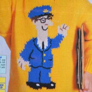 PDF Kids Postman Pat Jumper Sweater Vintage Knitting Pattern Pdf ...