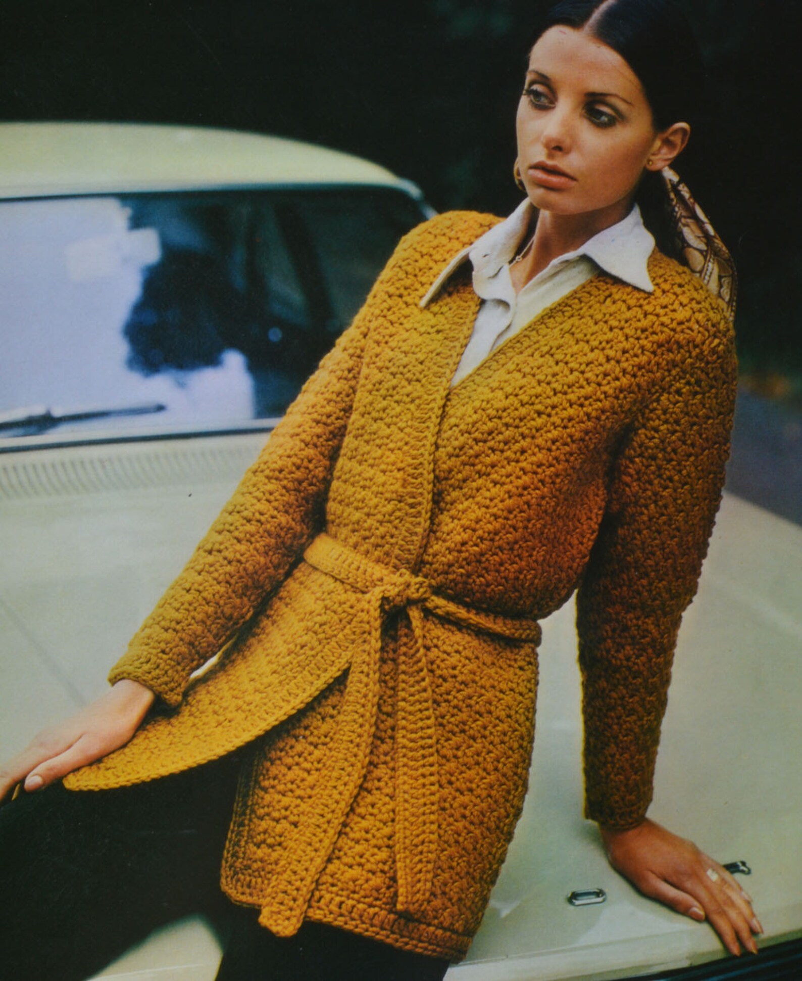 Womens Coat Vintage Crochet Car Coat Jacket Pattern Crocheted | Etsy