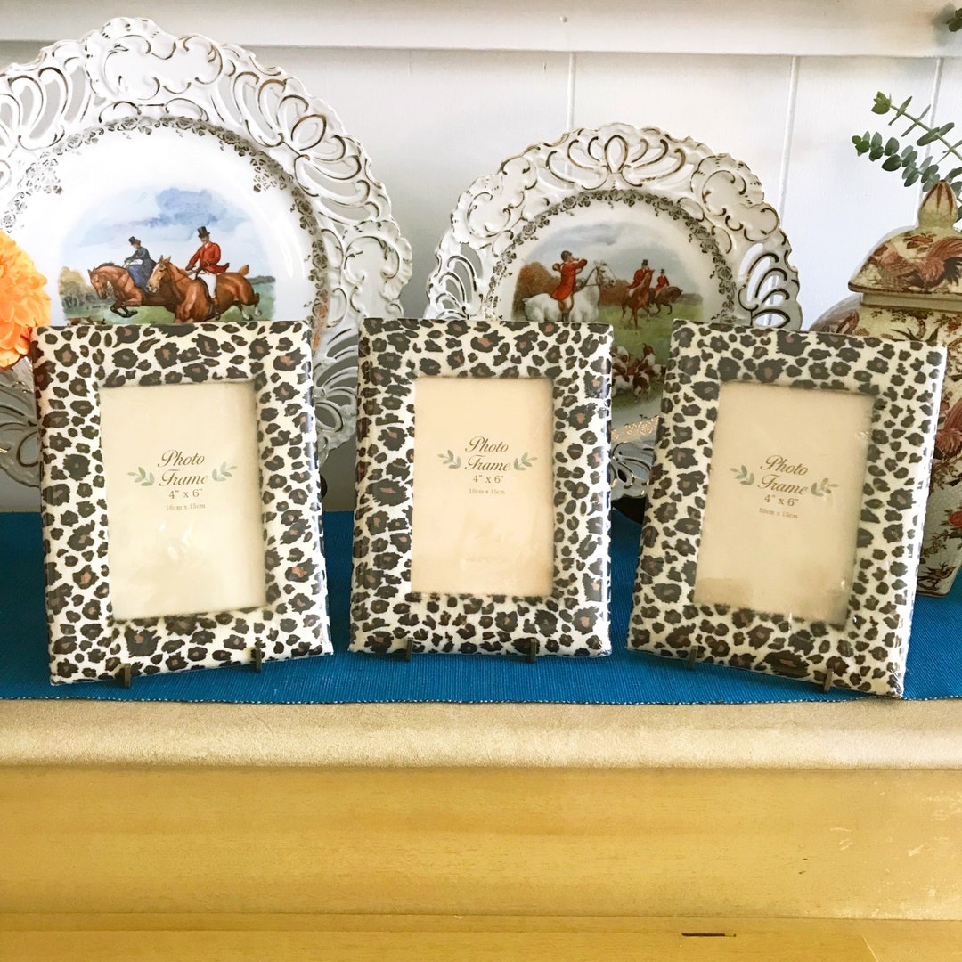 Safari Animal Print Photo Frames, Set of Three 4x6 Photo Holders, Brand ...