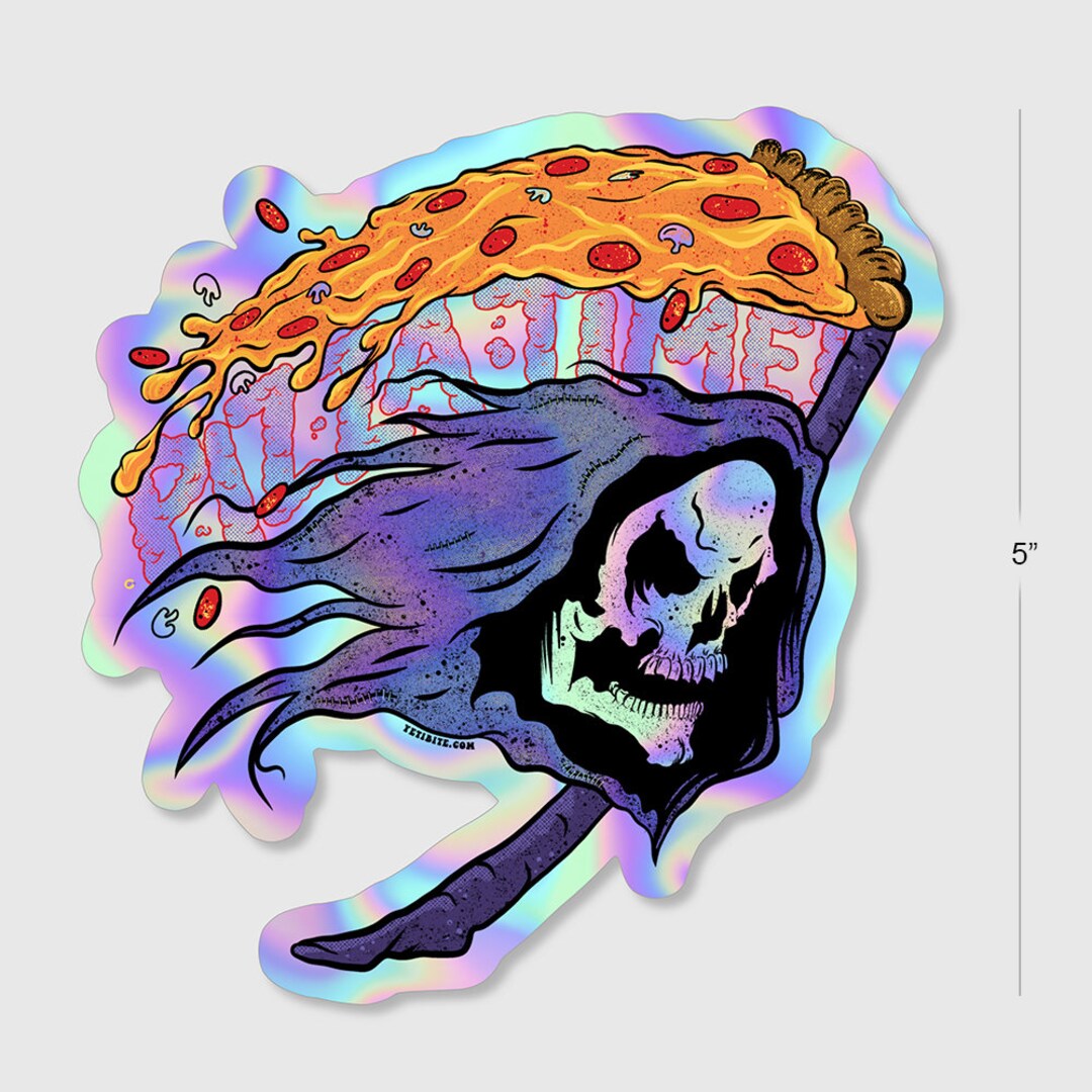 Large 5" Pizza Reaper Hologram Sticker | Party Time Decal | Pizza ...