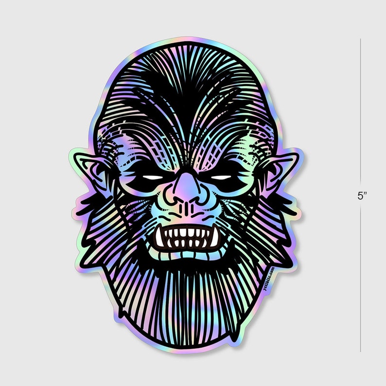 Large 5 Werewolf Holographic Sticker Werewolf Sticker - Etsy