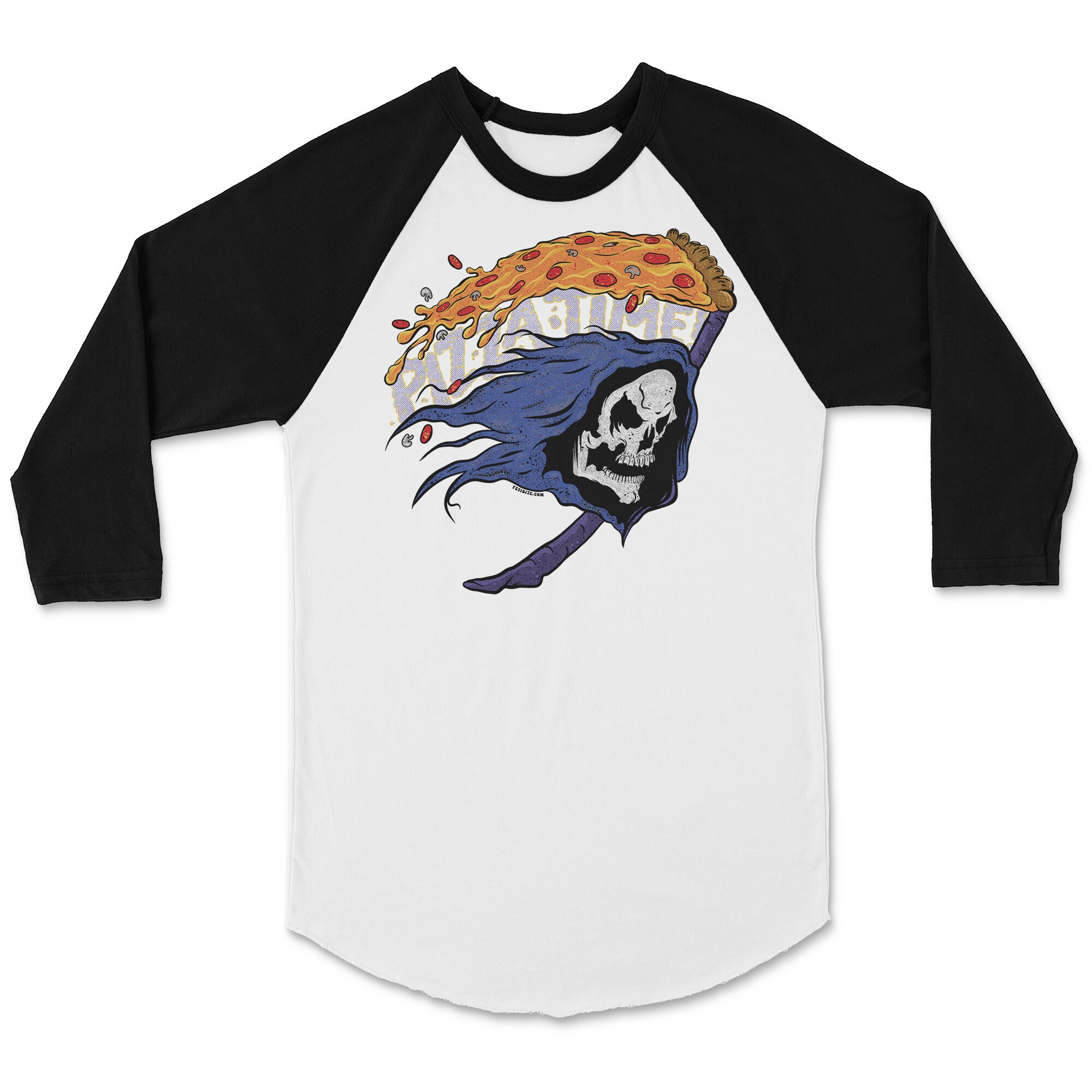Pizza Reaper Raglan Shirt: Retro Halloween Pizza Party Tee - Etsy