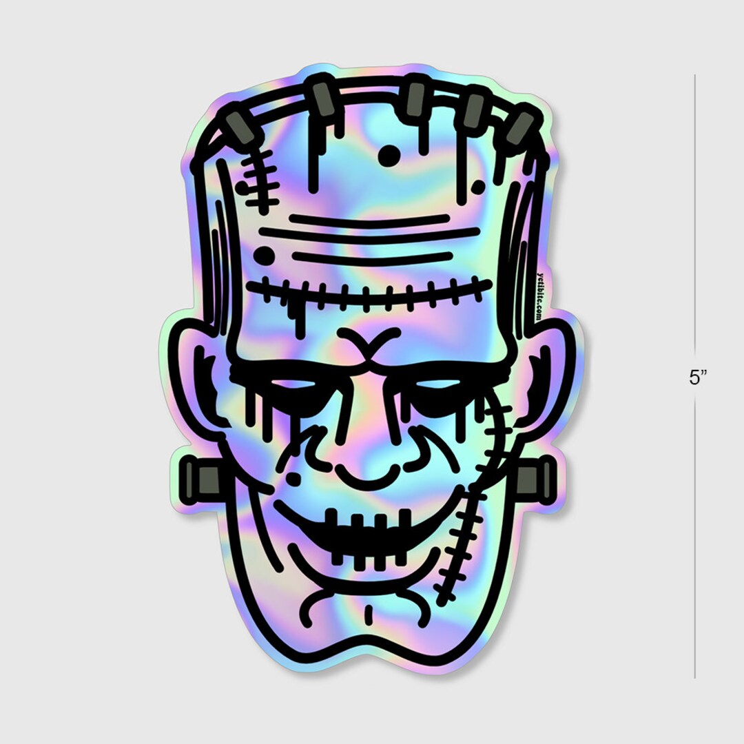 Large 5" Frankenstein Holographic Sticker | Monster Sticker | Halloween ...