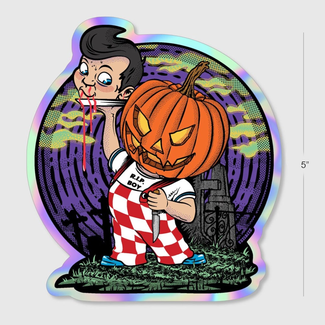 Large 5 Holographic Headless Retro Rip Boy Sticker Bobs Big Boy Sticker ...