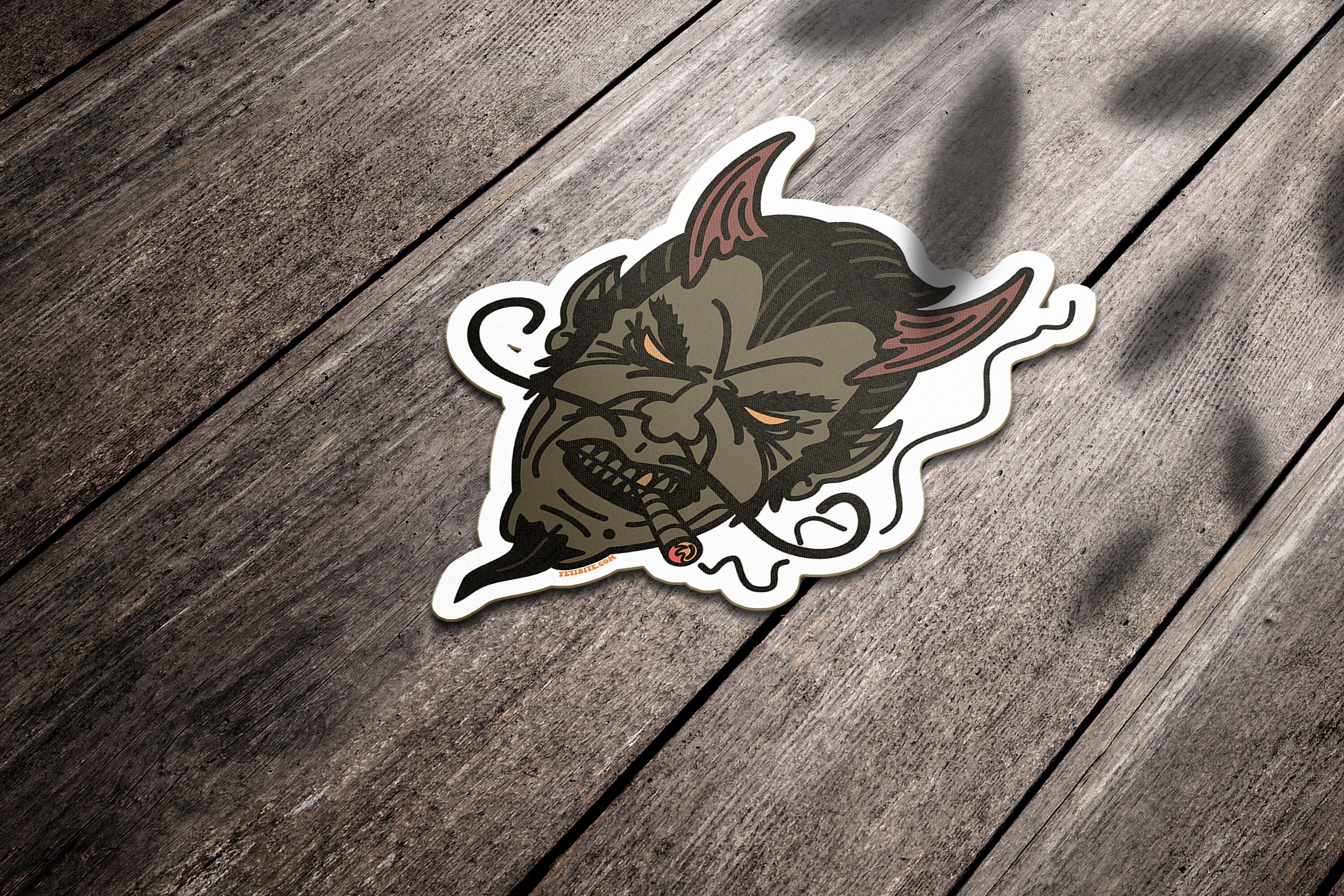 Large Smoking Devil Sticker Halloween Horror Sticker - Etsy