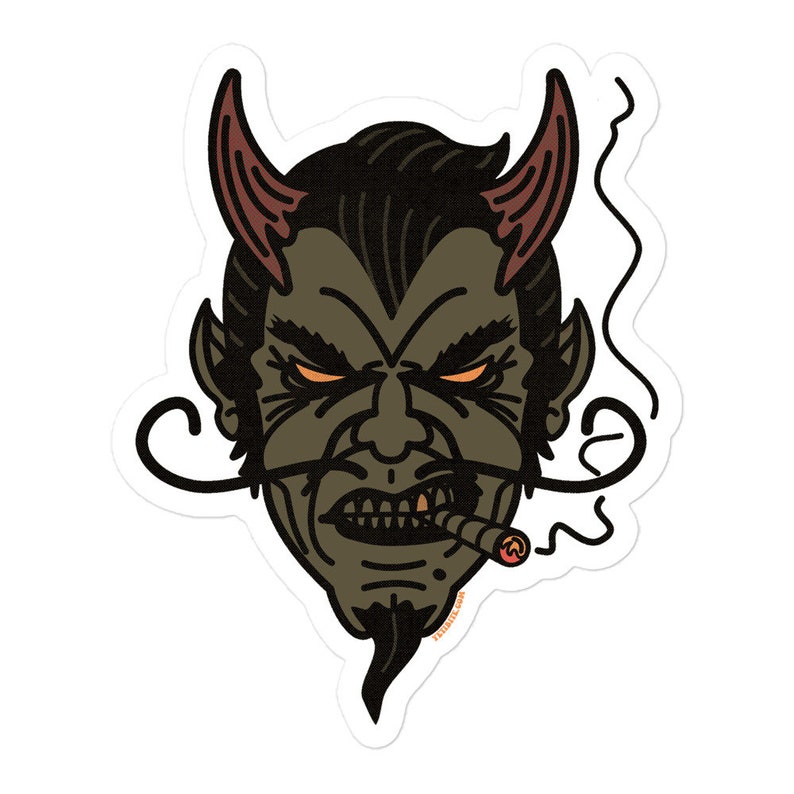 Large Smoking Devil Sticker Halloween Horror Sticker - Etsy