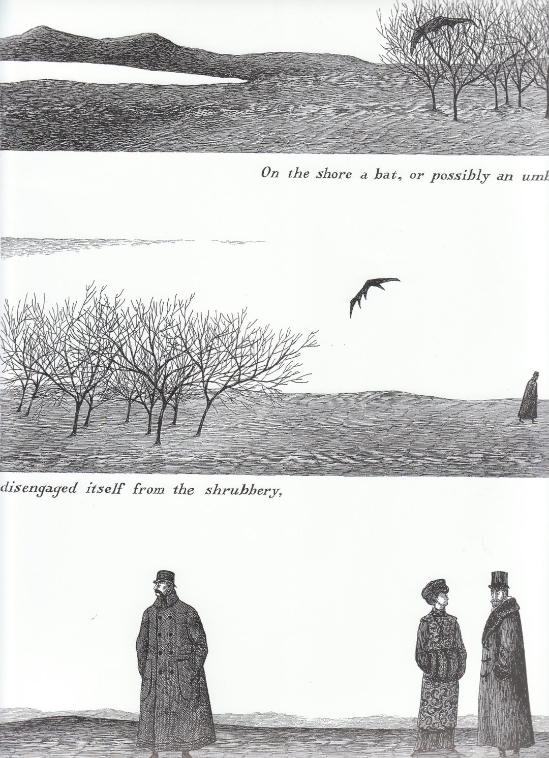 Edward Gorey Poster on the Shore a Bat Vintage Edward Gorey Collectible ...